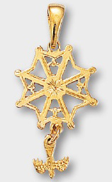 Croix huguenote, pendentifs colombes, croix badine, bijoux en or et argent.