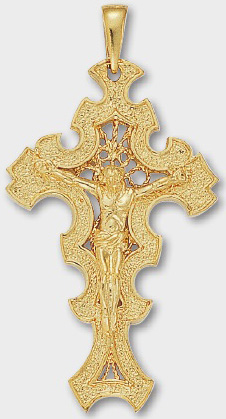 Pendentifs bijoux croix patté et grandes croix avec Christ en or et en ...